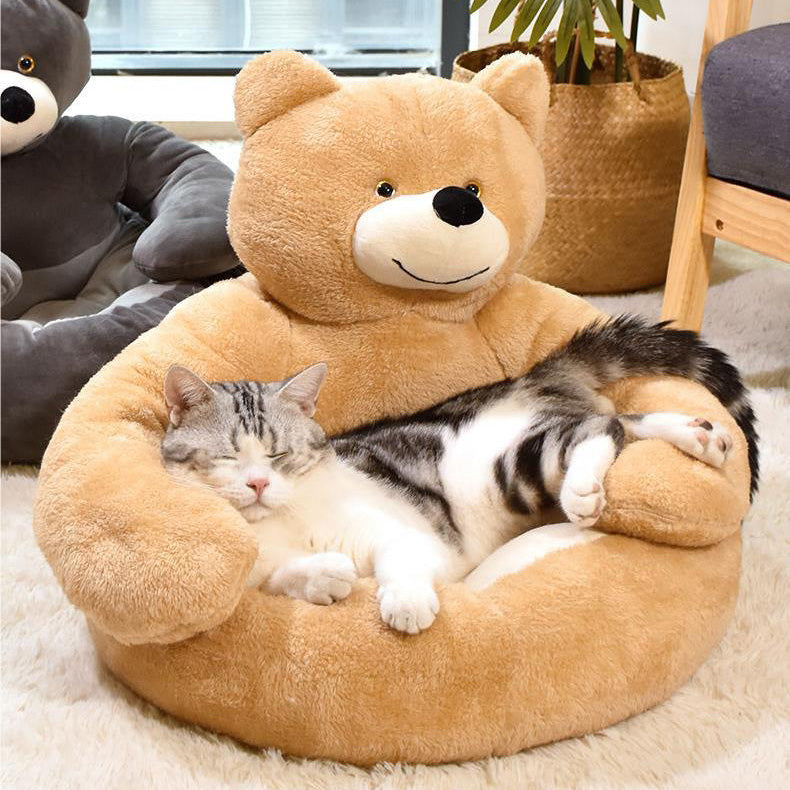 PETTENA Select クマ型半閉じペットベッド