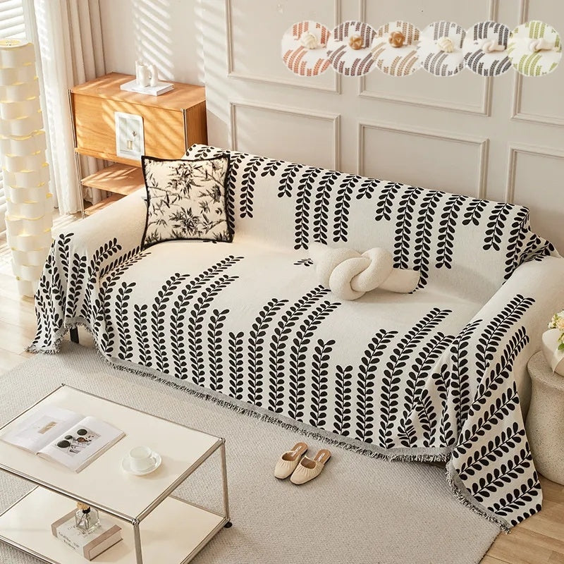 PETTENA Select ナチュラルリーフ柄オールシーズン両面ソファカバー 引っかき・毛玉防止