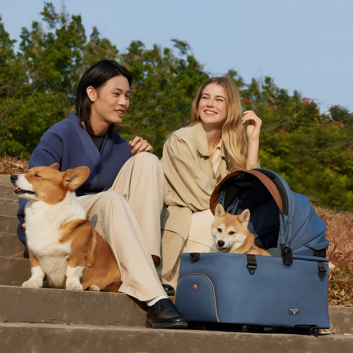 ワンタッチ折りたたみMILOUペットカート｜上級者向け高機能＆小型〜中型犬・多頭飼い対応｜PETTENA公式