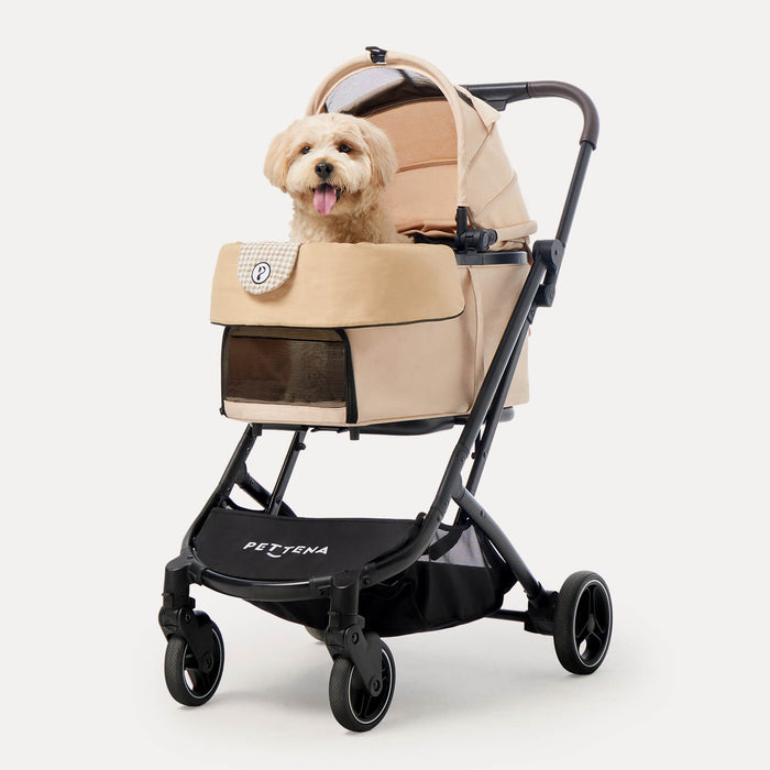 3秒で折りたためる分離式ペットカート PETTENA｜中型犬・多頭飼い対応（耐荷重25kg）＆軽量コット付きバギー