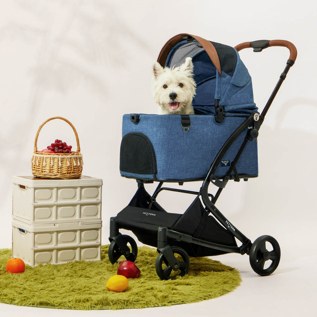 ワンタッチ折りたたみ式分離型ペットカート MILOU｜小型犬・中型犬・多頭飼い用おしゃれなバギー