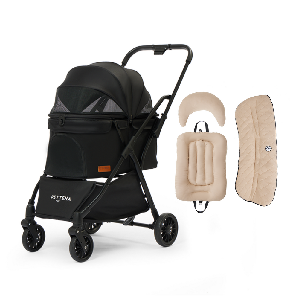 軽量ワンタッチ折りたたみ一体型ペットカート【小型犬・猫・多頭飼い対応】｜PETTENA NEWTON