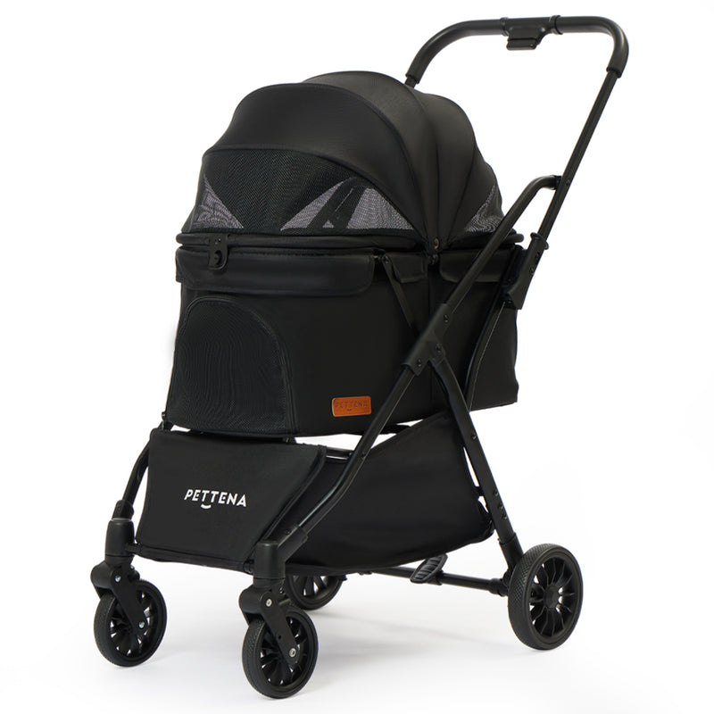 軽量ワンタッチ折りたたみ一体型ペットカート【小型犬・猫・多頭飼い対応】｜PETTENA NEWTON